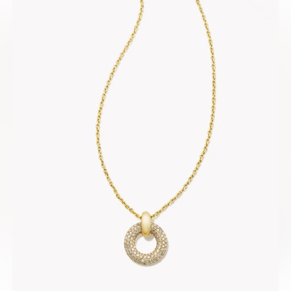 Kendra Scott | Jewelry | New Kendra Scott White Crystal Mikki Gold Pave ...